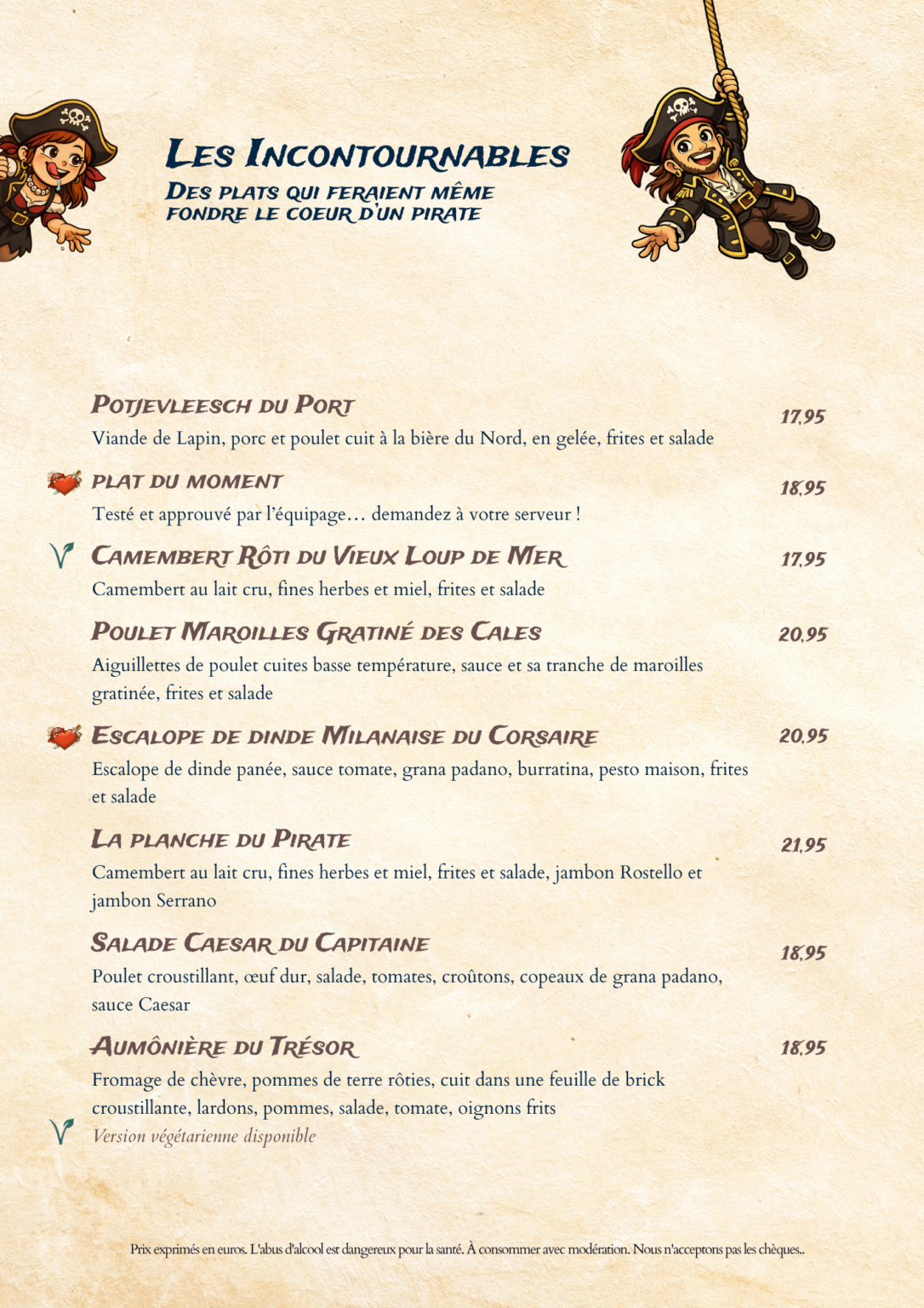 Menu Pirates Paradise Lille : carte & prix dès 14,95€ - restaurant immersif